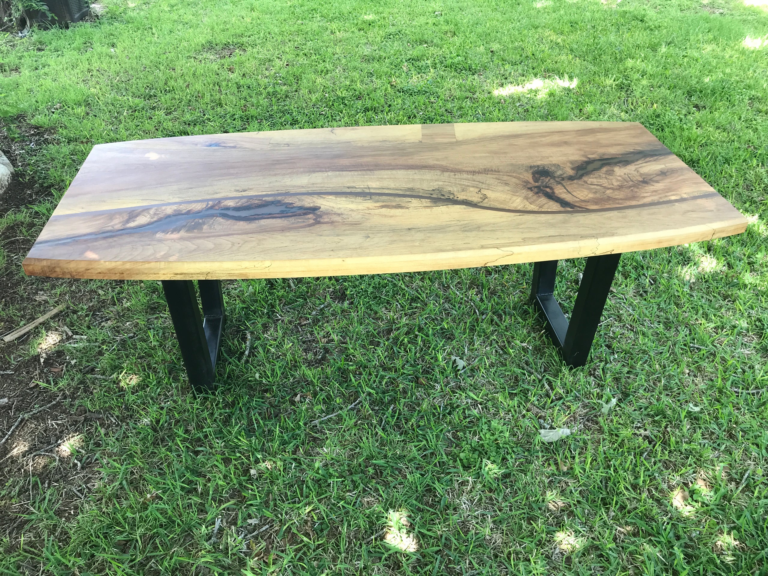 Ellipse Pecan Dining Table | Kraft's Log Works